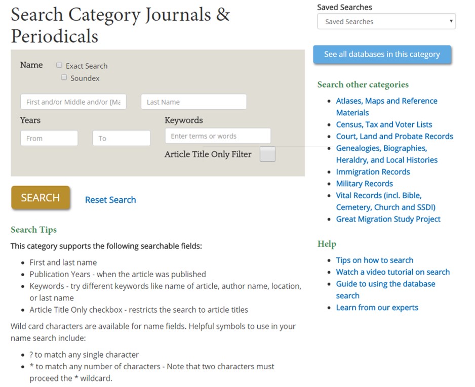 New Category Search Option – American Ancestors Database News