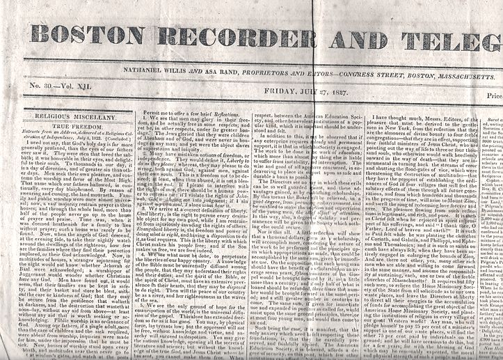 Enhanced Boston Recorder and Telegraph: Marriages, 1827-1828 – American ...